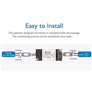 Wifi Switch, Tuya Smart Relay Wireless Remote Control Light Switch Voice Control Outlet Timer Work with Alexa and Google Assistant 90-250V One Channel, 3 Pack