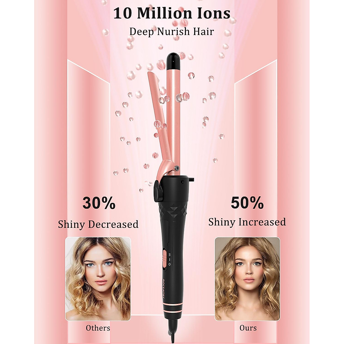 Curling Iron Set，MOCEMTRY 5 in 1 Curling Wand Interchangeable Ceramic Barrels(0.35”-1.25”) and Thermal Brush Curling Iron, Instant Heat Up Hair Curler, with Protective Gloves & 2 Clips