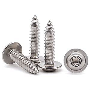 Glvaner (100 pcs) M3 x 25mm Flanged Button Head Socket Cap Self Tapping Screws 304 Stainless Steel 18-8 Wood Screws
