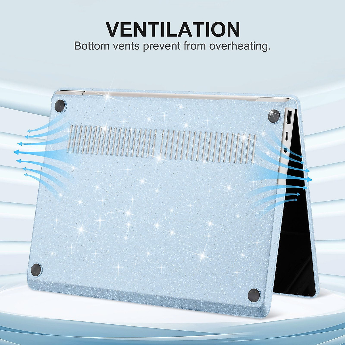 mpmpssss Case for 13.5 Inch Microsoft Surface Laptop 5/4/3 with Metal Keyboard, Model 1951/1868 - Protective Slim Snap On Hard Shell Cover, Baby Blue