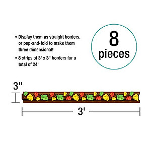 Carson Dellosa – Autumn Leaves Pop-Its Straight Borders, 3D Fall Classroom Décor, 8 Strips