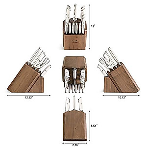 Cangshan Thomas Keller Signature Collection Swedish Powder Steel Forged, 17-Piece Knife Block Set, Walnut, White