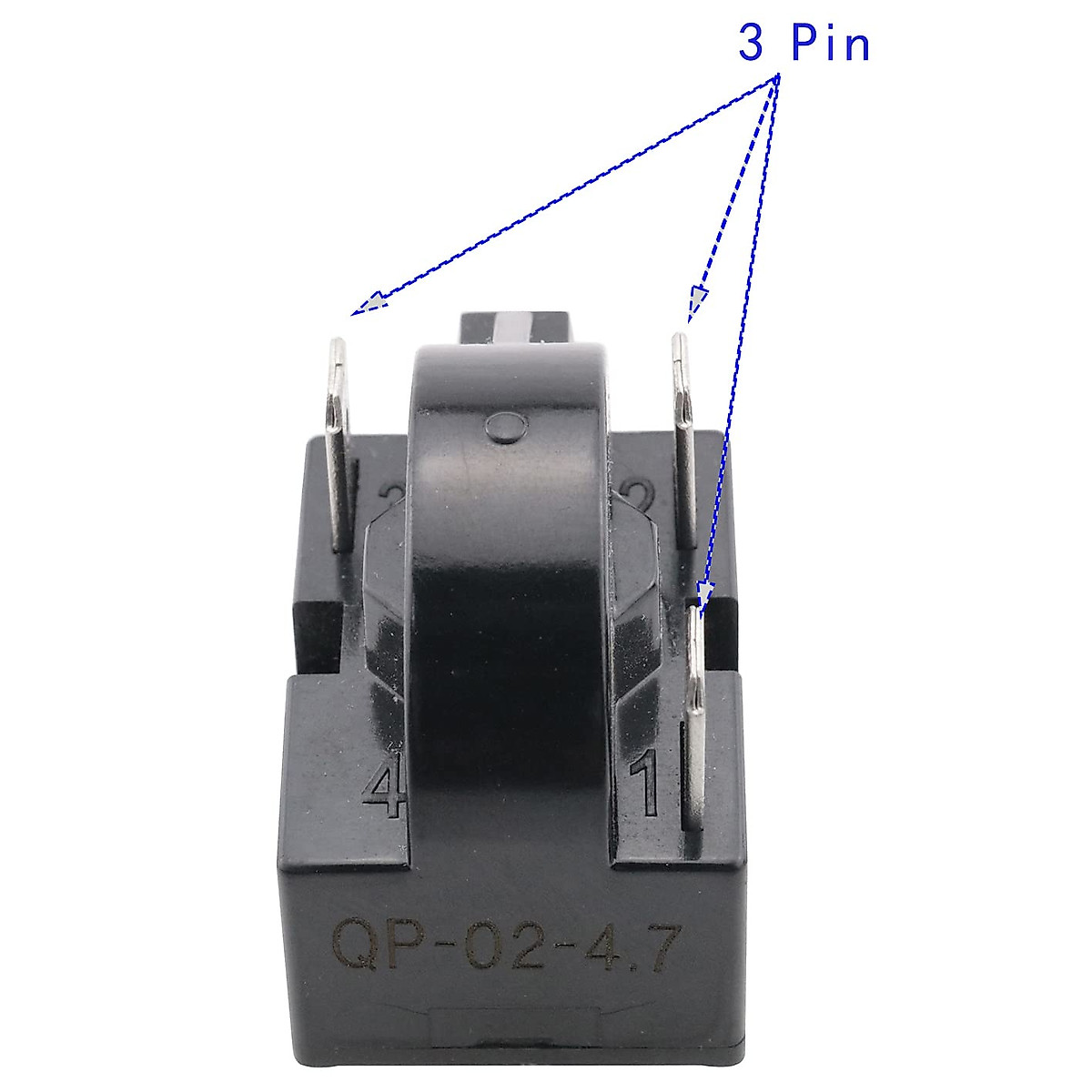 Refrigerator Compressor Relay and Overload Kit JJHXSM Refrigerator Starters QP2-4R7 4.7 Ohm 3 Pin Refrigerator PTC Starter Relays and 6750C-0005P Refrigerator Overload Protectors