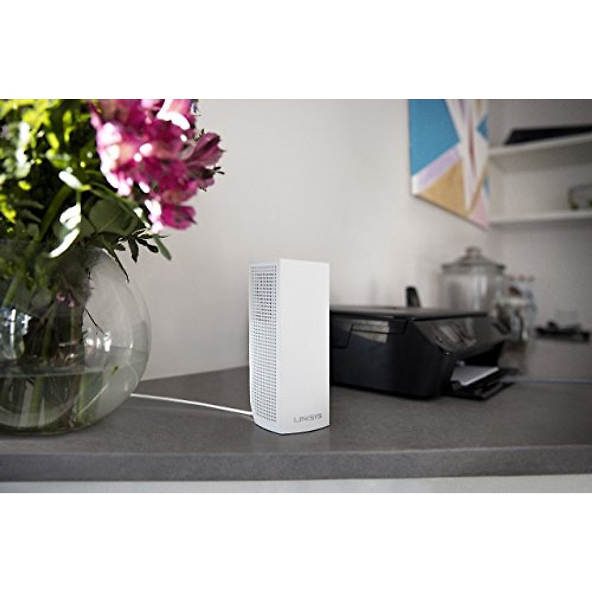 Linksys WHW0301 Velop Intelligent Mesh WiFi System: AC2200 Tri-Band Wi-Fi Router, Wireless Network for Full-Speed Home Coverage (White, 1-Pack)