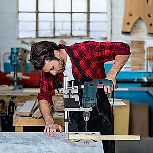 Drill Stand for Hand Drill Universal Drill Press Stand Adjustable Bench Drill Press Universal Bench Clamp Drill Press Holder Table Workbench Repair Tool Heavy Duty Single Hole Aluminum Base