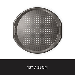 Ninja Foodi ZEROSTICK Pizza Tray 33cm, Non-Stick, Long Lasting Heavy Duty Pizza Tray made from Aluminised Steel, Dishwasher Safe,Grey, B30813EUUK