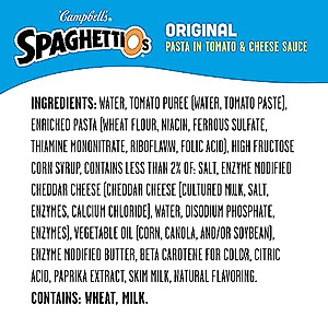 SpaghettiOs Original Canned Pasta, Healthy Snack for Kids and Adults, 22.4 OZ Can (Pack of 12)