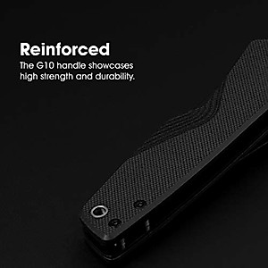 TRUE Ball Bearing Flipper Knife Sharp and Reliable Flipper Pocket Knife with 3" Drop Point Blade, Black, One Size