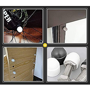 Guard4U 170Pcs 6-Sizes White Bolt Covers Screw Caps Assortment Kit,M4 M5 M6 M8 M10 M12 Plastic Acorn Dome Protection Caps for Protecting Hexagon Shaped Screws Bolts