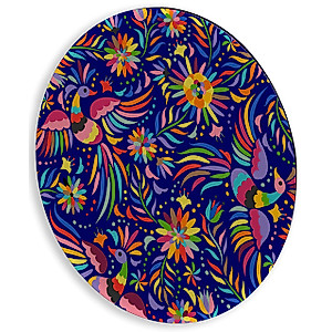 HASTA LA RAIZ | Mexican Handmade Cheese Board covered with resin. Ideal for Charcuterie Platter & Serving Tray. Model: Blue Tenango.