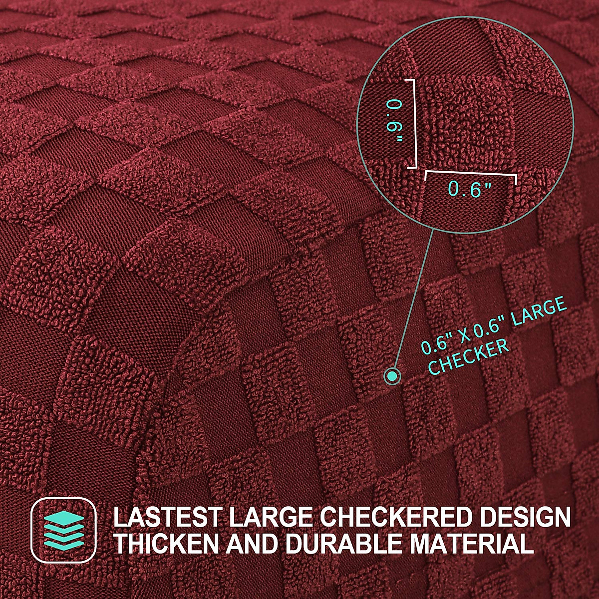 YEMYHOM Ottoman Cover Latest Jacquard Design High Stretch Folding Storage Footstool Protector Rectangle Removable Slipcover (Ottoman Small, Christmas Wine Red)