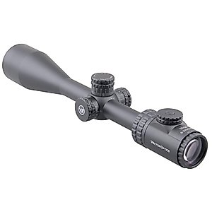 Vector Optics Hugo 6-24x50 Second Focal Plane (SFP) Riflescope with Illuminated Center Dot BDC Reticle, 25.4mm Tube, 1/4 MOA Per Adjustment, Turret Lock System, Free Mount Rings, Lens Caps, Sunshade