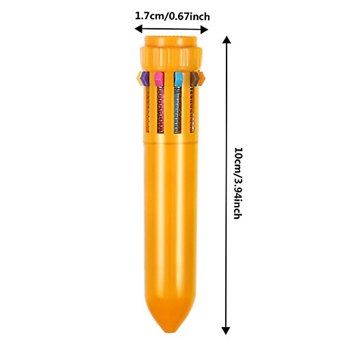 Frienda 24 Pieces 10-in-1 Retractable Ballpoint Pens shuttle pens Multicolor Pens Colorful Retractable Mini Shuttle Pens for Office School Supplies Students Children Kids
