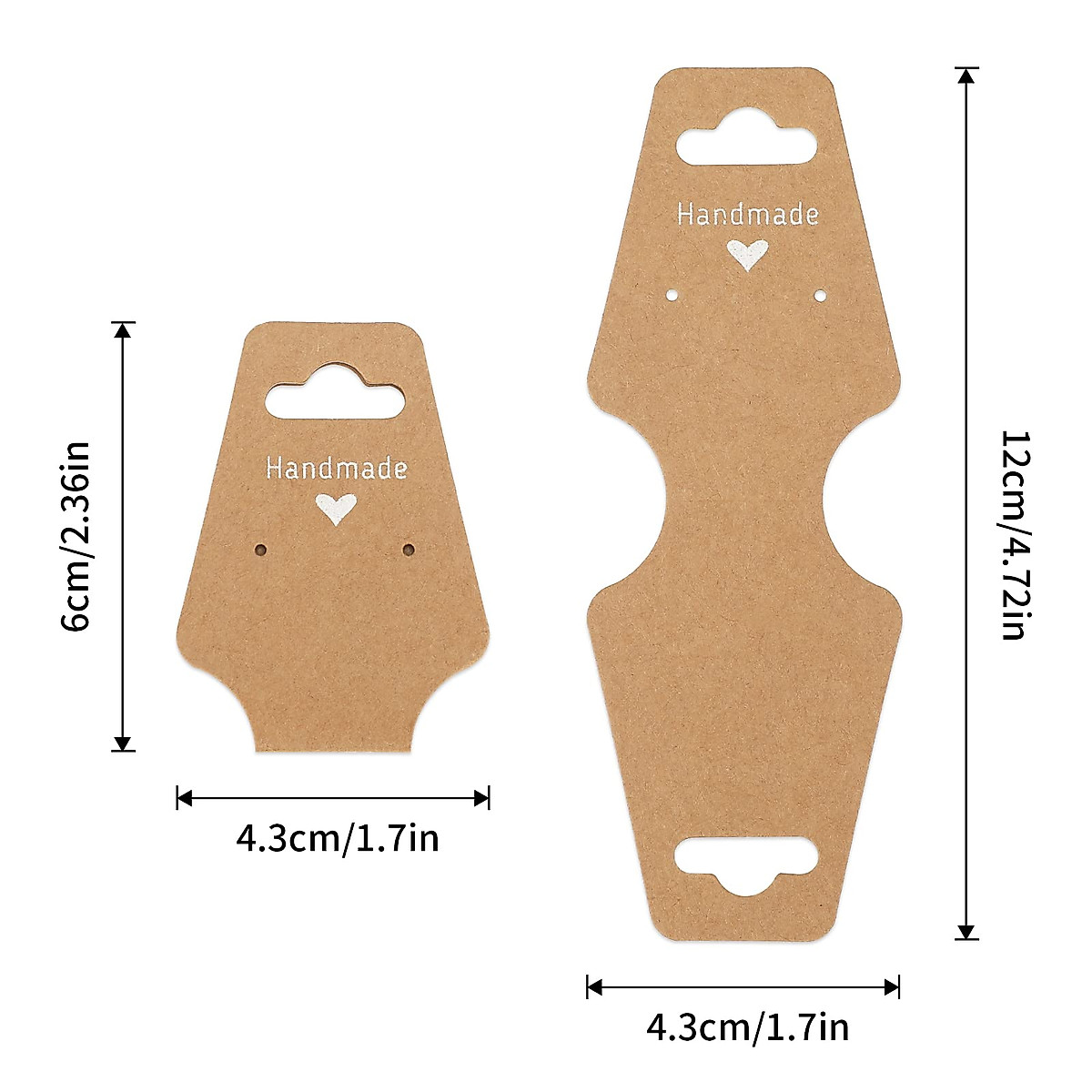 joycraft 100Pcs Bracelet Display Cards, 4.7x1.7 inch Self Adhesive Necklace Display Cards, Brown Jewelry Holder Cards, Sturdy Hanging Jewelry Cards for Earring, Bracelet, Necklaces, Scrunchies