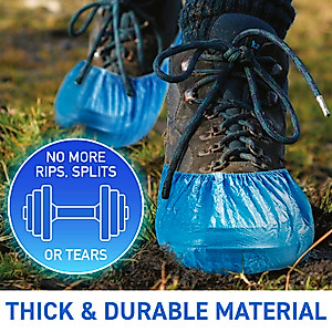 120 PCS Shoe Covers Disposable Non Slip, Waterproof, Recyclable Shoe Booties, Larger Fit - All Sizes Up To 13 US Men - shoe covers for indoors