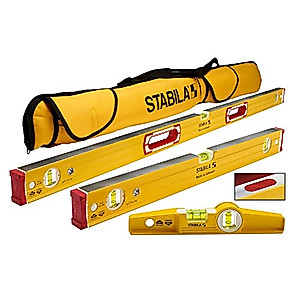 Stabila 96M Magnetic Level Set Kit - 48"/24" Torpedo and Case,Yellow