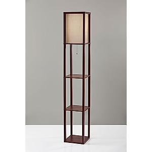 Adesso 3138-01 Wright 63 In. Floor Lamp - Smart Switch Compatible Light Fixtures with Two Storage Shelves. Lighting Accessories , Black