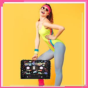 Deekin 3 Pcs Cute Piñata Set Include Piñata with Stick Eye Mask Large Piñata Money Piñata for Kids Music Science School Sports Bridal Shower Birthday Party Decorations Supplies(Cassette Tape)