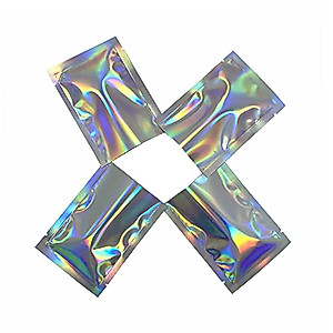 100 Pieces 2.75x3.9 inch (Inside Size 2.4x3.5 inch) Front Clear Heat Seal Bags Open Packet Aluminum Foil Pouch for Packaging Candy Food Storage with Tear Notches