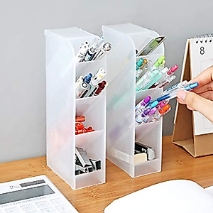 MORECON Multifunction Desktop Debris Storage Organizer Box for Pen, Makeup Brush (White)