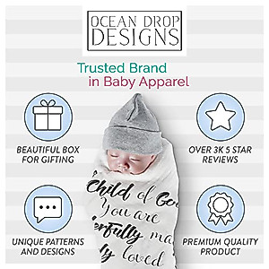 Ocean Drop Designs 3 Pcs Baby Onesie - 100% Cotton Newborn Baby Clothes for Boys & Girls - Unisex Gender Neutral Essentials Gifts (Gray Stars)