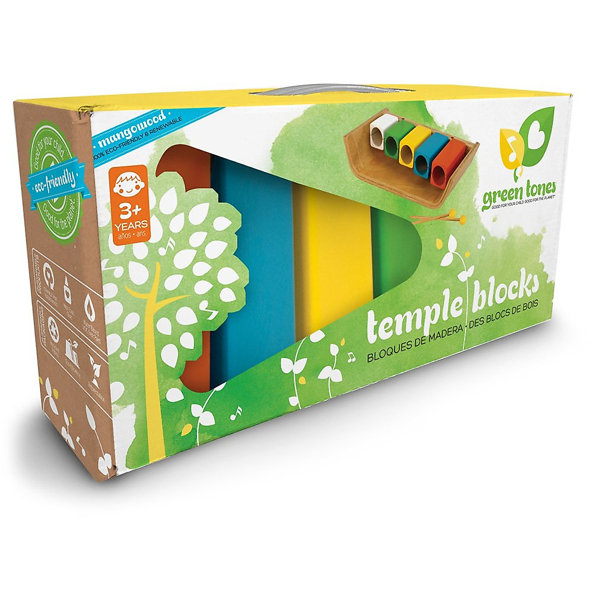 Green Tones 3740 Temple Wood Blocks