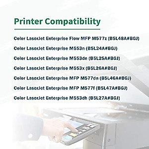 ZIPRINT Compatible Toner Cartridge Replacement for HP 508A 508 CF360A use for Color Laserjet Enterprise M552dn M553 M553n M553dn M553x M577f M577dn M577z Printer (Black Cyan Yellow Magenta, 4-Pack)