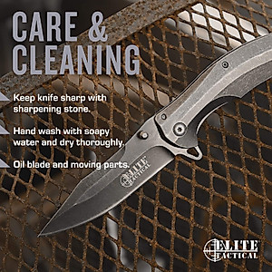 Elite Tactical Folding Pocket Knife - ET-1016DB-SO