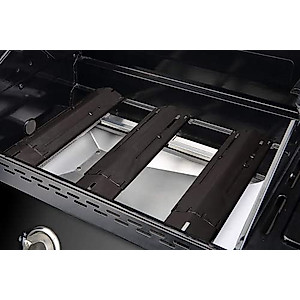 Unicook Heavy Duty Adjustable Porcelain Steel Grill Heat Plate Shield Replacement, Heat Tent, Flavorizer Bar, Burner Cover, Flame Tamer for Gas Grill, Extends from 11.75" up to 21" L, 3 Pack