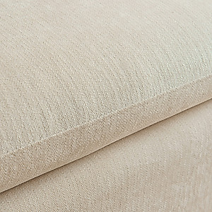 kevinplus 64'' Loveseat Sofa Couch with Arm for Living Room Bedroom Small Space, Modern Mid Century Upholstered Love Seat Sofa Cloud Couch for Apartment, Gold Metal Leg & Cotton Linen Fabric, Beige