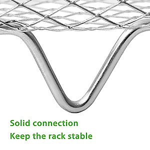HAHAKU Air Fryer Rack for Ninja Foodi DZ401 Dual Basket Air Fryer Accessories, 304 Stainless Steel Multi-Layer Dehydrator Rack Stackable with Tongs