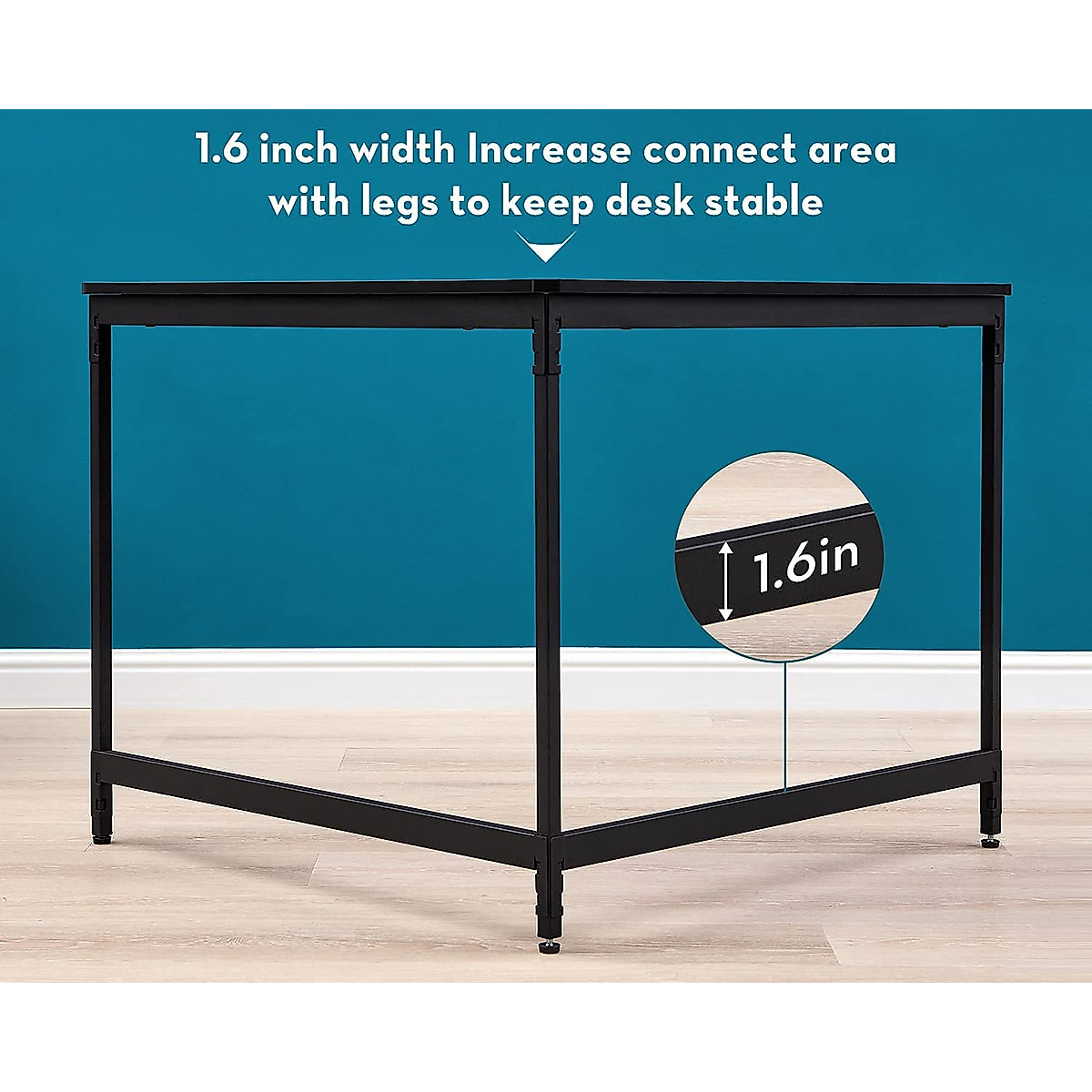 SAYGOER Industrial Corner Desk Triangle Computer Desk for Small Spaces Home Office Workstation Laptop Gaming Table Study Writing Student Desk, Black