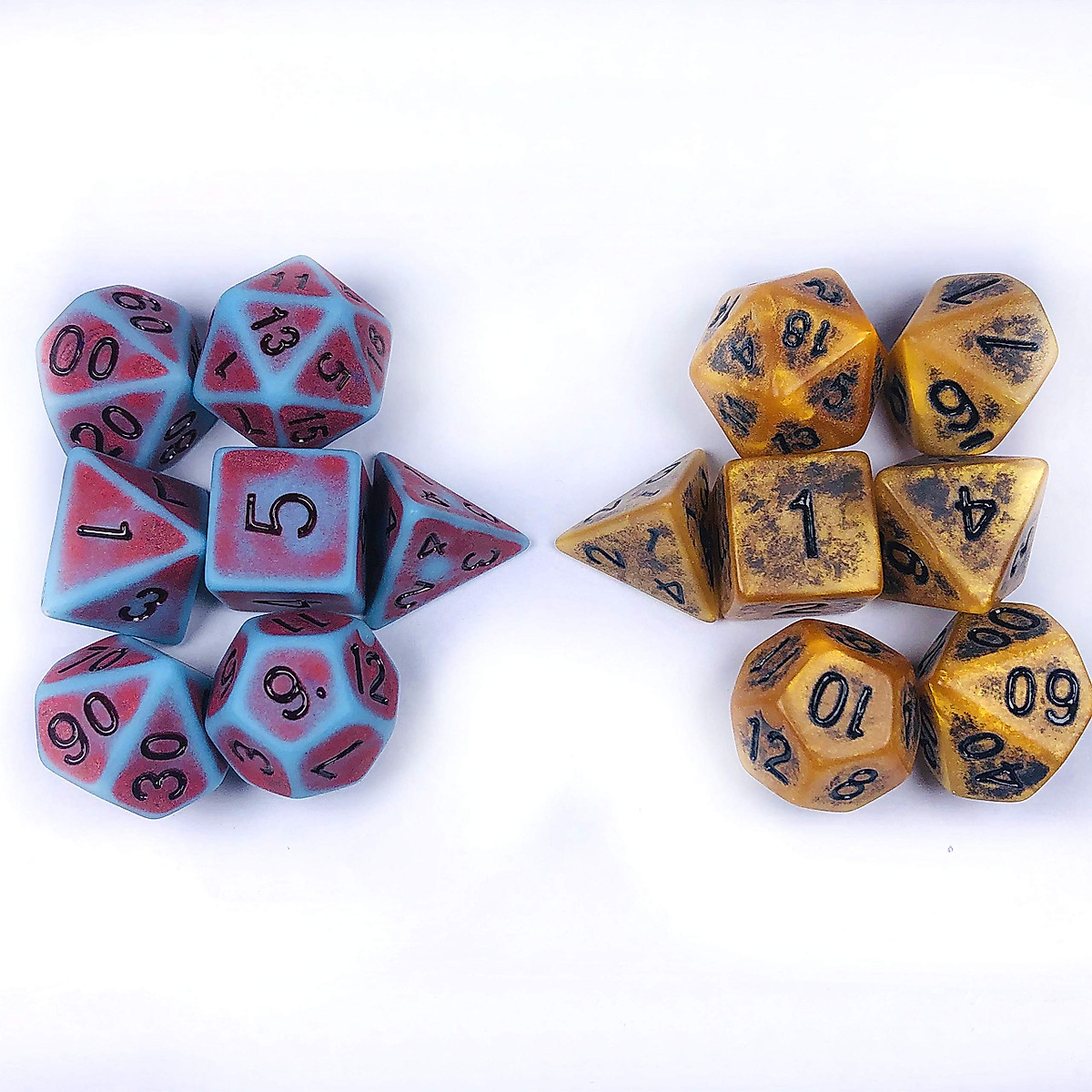 DND dice (Retro-Blue-Yellow)
