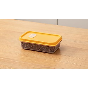 Naranqa Food Storage Containers Bins 1.5 Cup Mini Vegetable Organizer with Lid Clear Fridge Crisper Keep Food Fresh Kitchen Organizer Bins (Yellow 2pack-MINI)