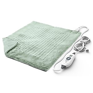 Pure Enrichment WeightedWarmth Extra-Wide Weighted Heating Pad for Cramps, Back, & Shoulder Joint Relief, 3.5 lbs, 6 Heat Settings, Microplush, Machine Washable, 2 Hr Auto Shut-Off, 20”x24” (Jade)