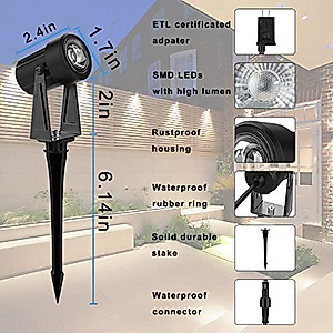 GLOBELIT Spot Lights Outdoor 27V Low Voltage Landscape Lighting Kit with Transformer IP65 Waterproof Garden Lights Outdoor Lights Lighting for Yard House Walkway Driveway Pool Patio 8 Pack