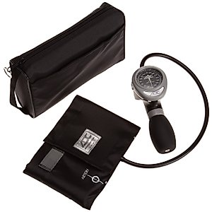 ADC 788-11ABK Diagnostix Model 788 Palm Aneroid Sphygmomanometer with Adcuff Nylon Blood Pressure Cuff and Carrying Case, Black