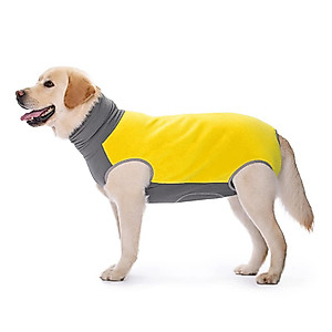 Dog Winter Jacket, Polar Fleece Pet Warm Vest for Medium Large Dogs Walking Hiking Travel Sleep, High Collar Dog Cold Weather Coat, Pullover Full Belly Coverage Pets Outfit Apparel Clothes