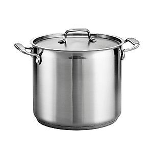 Tramontina Covered Stock Pot Gourmet Stainless Steel 12-Quart, 80120/000DS