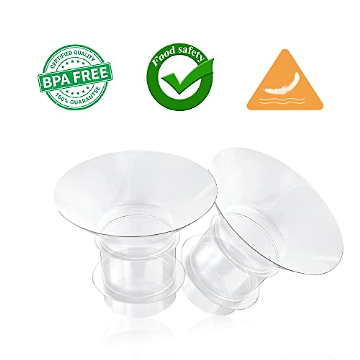 Loveishere 17mm Flange Inserts Compatible with Medela / Willow / TSRETE/ Momcozy S9 S10 S12/ Willow Wearable Cups & Spectra S1 S2, 24mm Breast Pump Shields Reduce Nipple Tunnel Down to 17mm, 2pcs
