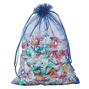 Zwish 100 Pack 6x9 Inches Organza Gif Bags 10 Mixed Solid Colors for Toys Candy Chocolate Party Christmas Wedding Favor Gift