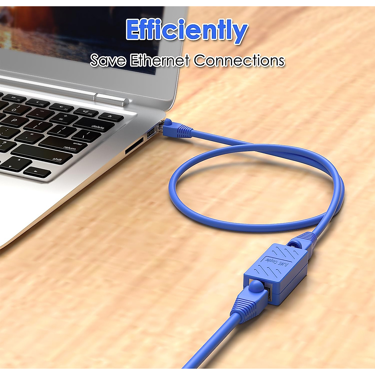 ZUZONG RJ45 Coupler Ethernet Extension Connector, Cat7 Cat6 Cat5e Ethernet Coupler Female to Female(Blue 5 Pack)