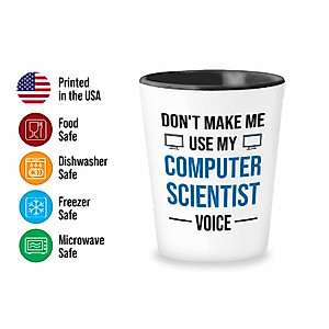 Bubble Hugs Scientist Shot Glass 1.5oz - Computer Voice - Science Lover Technician Engineer Science Data Analyst Chemistry Scientist Laboratory Partner Software