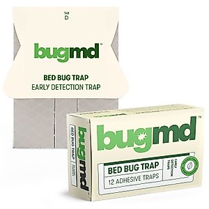 BugMD Bed Bug Trap (1 Pack, 12 Traps) - Interceptors, Bed Bug Prevention, Glue Traps, Insect Trap Indoor, Bed Bug Sticky Traps