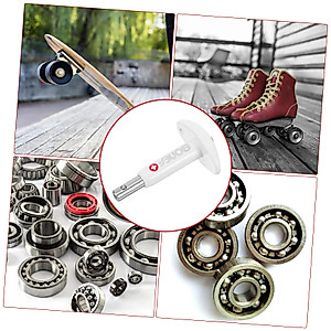 TIDTALEO Skateboard Remover Metal Bearing Pullers Hub Puller Skateboard Bearings Remover Tool Roller Skate Bearing Tools Roller Skating Accessories Wheel Driver White Stainless Steel