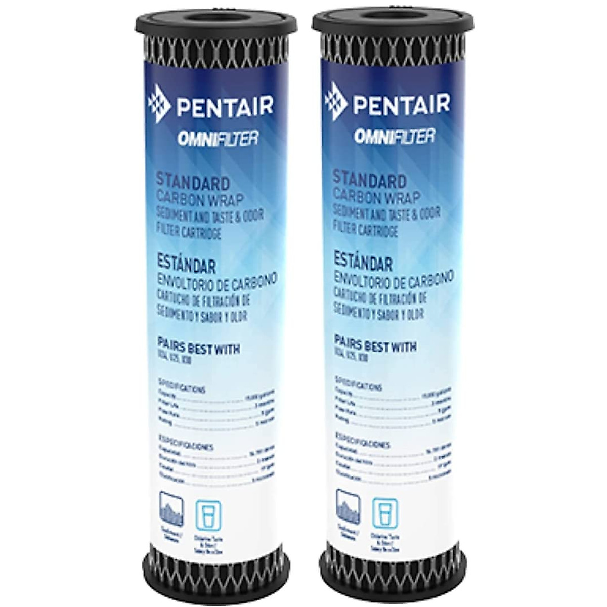 Pentair OMNIFilter TO1 Carbon Water Filter (10") and OMNIFilter OK25-S6-05 O-ring (6 count)