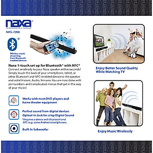 Naxa Electronics NHS-7008 42-Inch Wireless Sound Bar with Bluetooth and Built-in Subwoofer