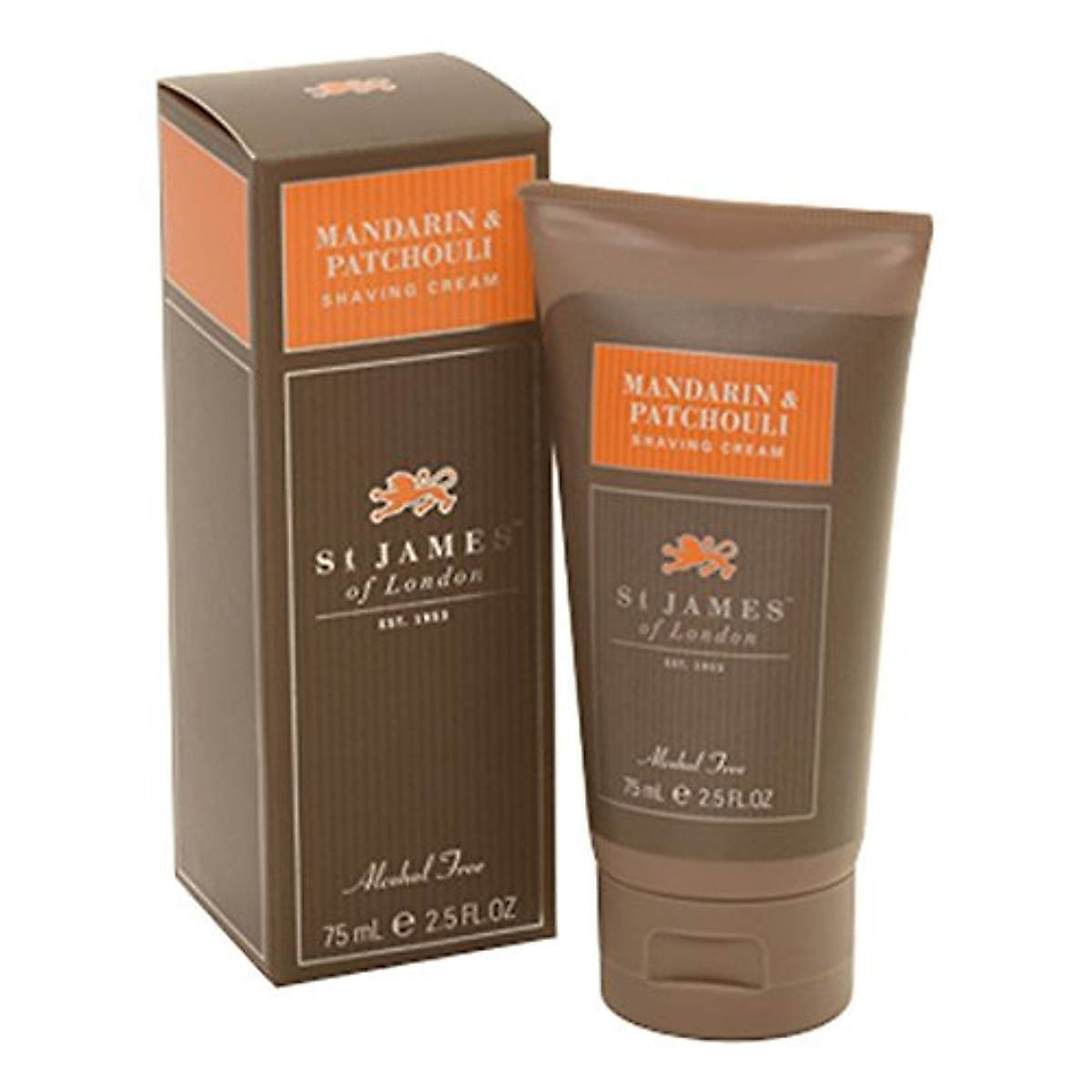 St James of London Mandarin & Patchouli Shave Cream Tube, 2.5 Fl Oz