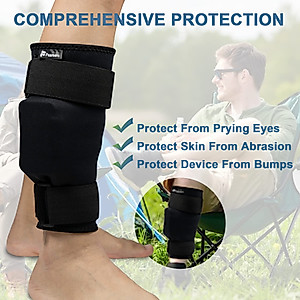 Feamero Ankle Monitor Cover Up for Scram, Gps, Alcohol Monitor Ankle Bracelet, Adjustable Velcro Straps, Protective Cover, Shock Absorbing, Ankle Monitor Bracelet Cover for Women & Men (L/XL)