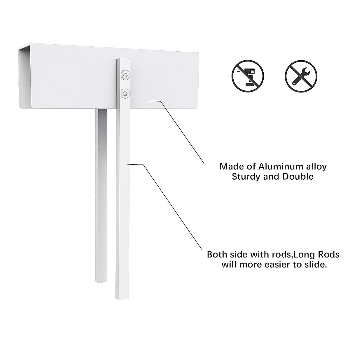 BILLROAD Metal Bifold Door Lock - Double Door Child Safety Locks Keep Toddler, Cats&Dogs Out of Closets, Cabinets, Pantry - No Need Install (2PC)